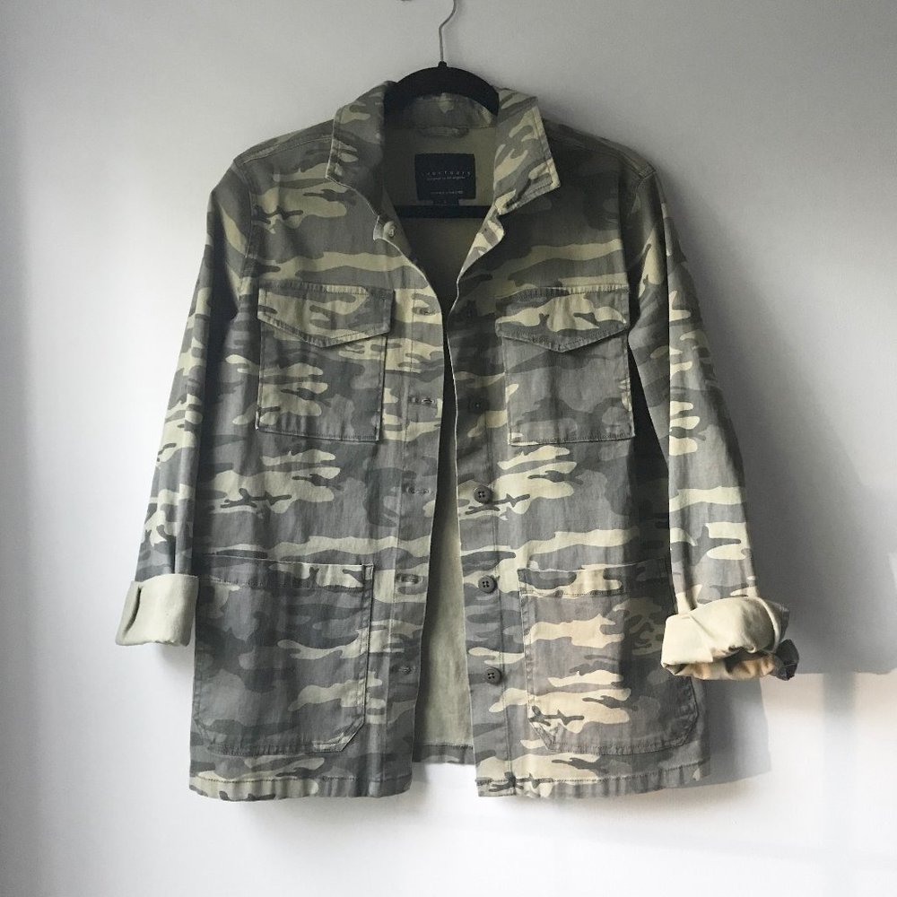 Sanctuary Olive Green Camo Shacket Jacket - Size Small - Gem